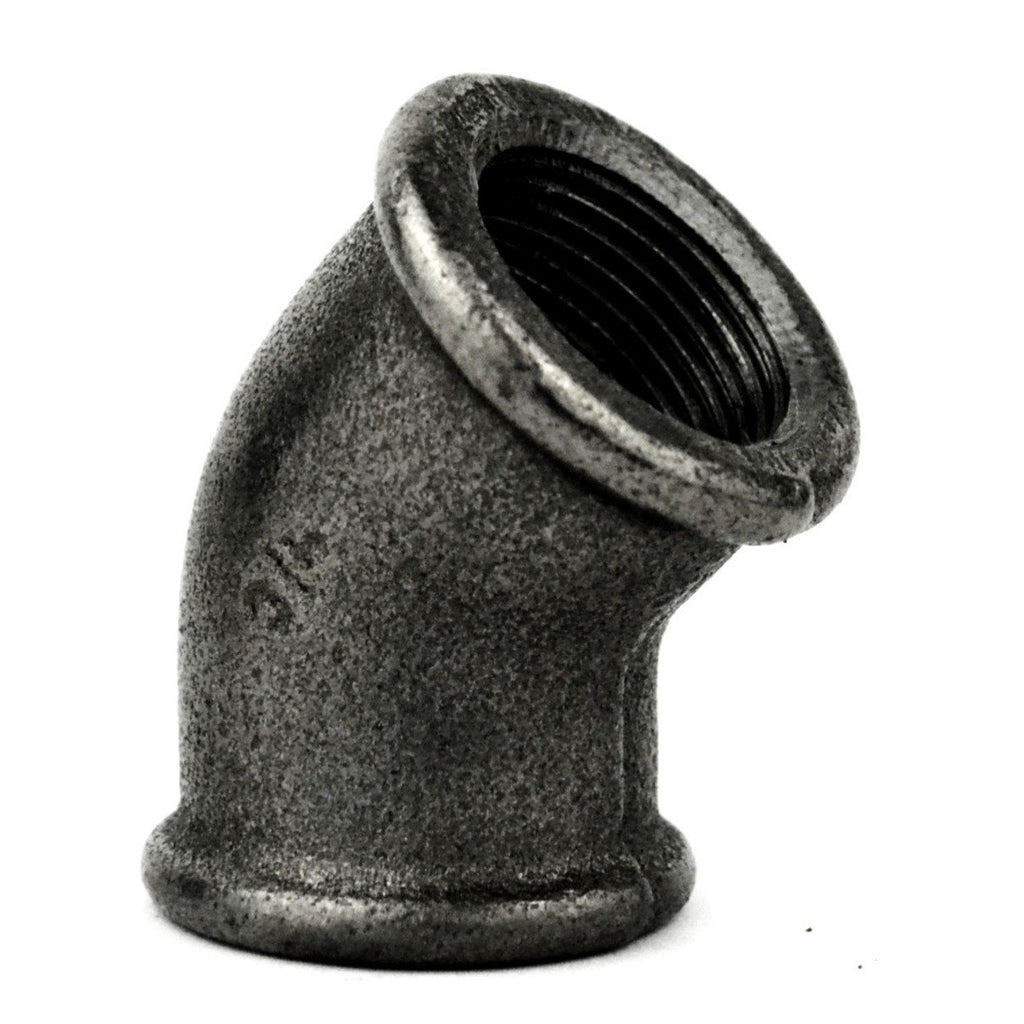 Raccord de plomberie coude 45° fonte noire - Petit rayon – Home Invasion Raccord de plomberie coude 45° fonte noire - Petit rayon – Home Invasion
