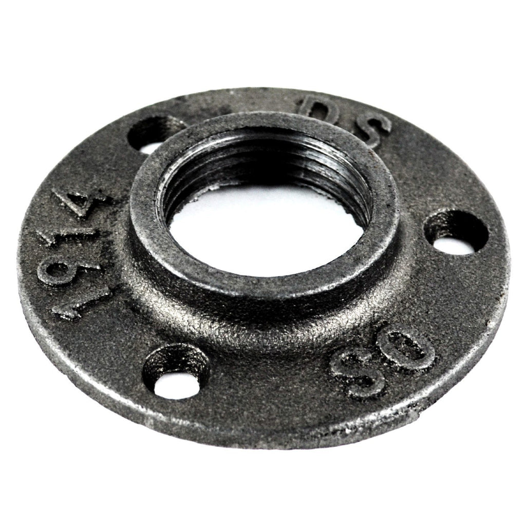 Bride de Plancher 1'' 26x34mm en Fonte Noire - Petite - Déco Plomberie ...